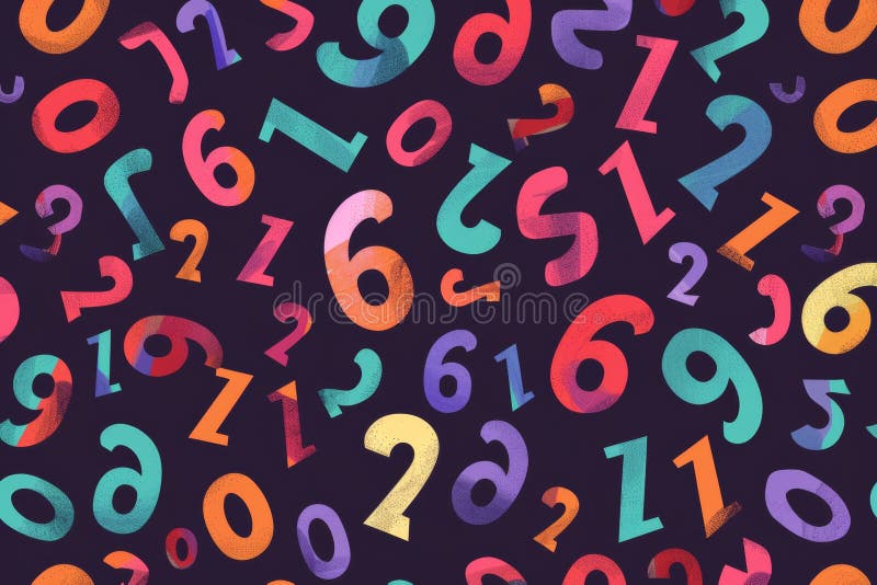 A Seamless Pattern of Colorful Numbers, Arranged in an Aesthetically ...