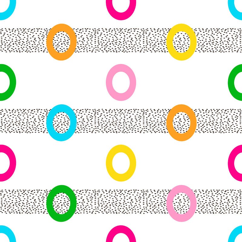 Seamless Pattern with Colorful Numeral Zero on the White Background ...