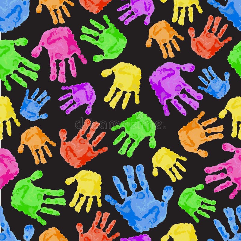 Seamless Pattern with Colorful Palms Stock Illustration - Illustration ...