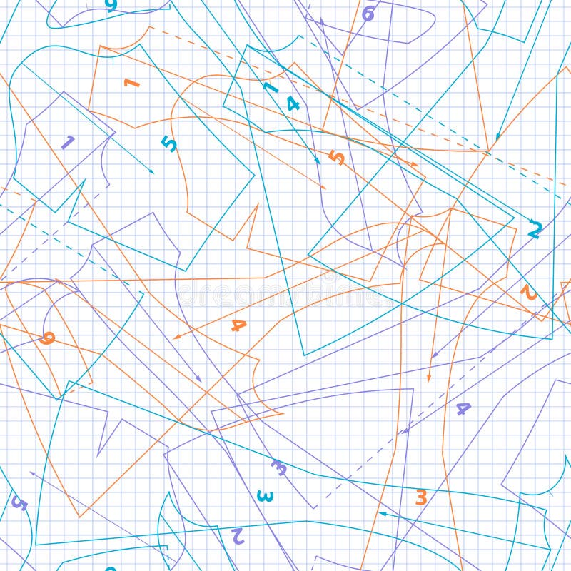 Seamless Pattern of Colorful Patterns To Sew. Sewing Abstract ...