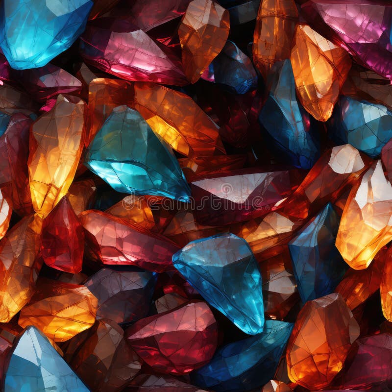 A Seamless Pattern of Colorful Precious Stones Stock Illustration ...