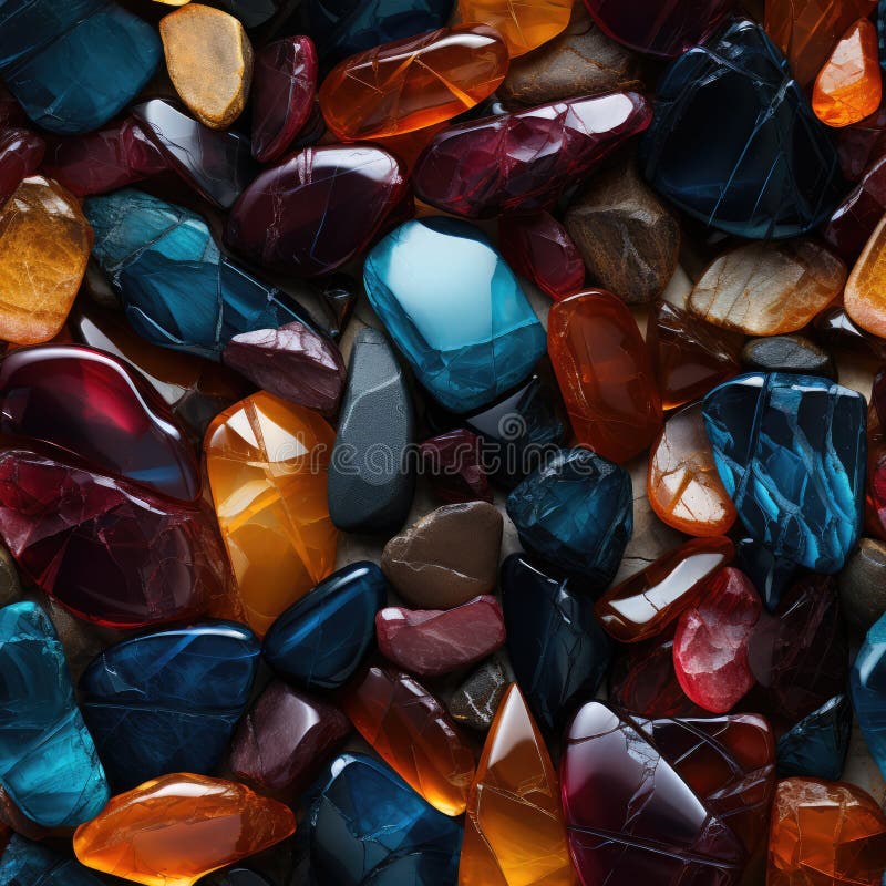 A Seamless Pattern of Colorful Precious Stones Stock Illustration ...
