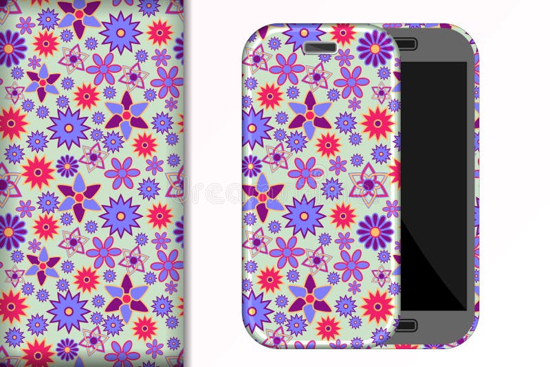 Seamless Pattern with Colorful Print with Case for Mobile Phone Layout ...