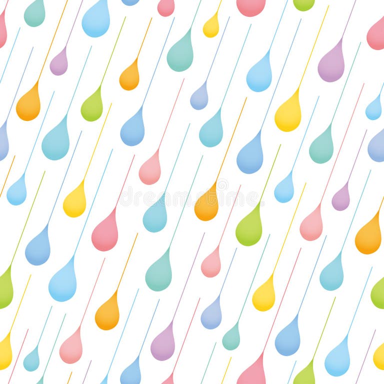 Seamless Pattern with Colorful Raindrops. Stock Vector - Illustration ...