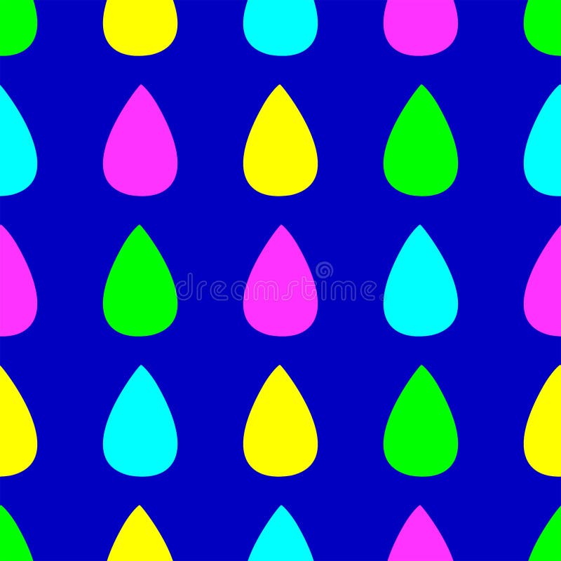 Seamless Pattern with Colorful Raindrops. Stock Vector - Illustration ...