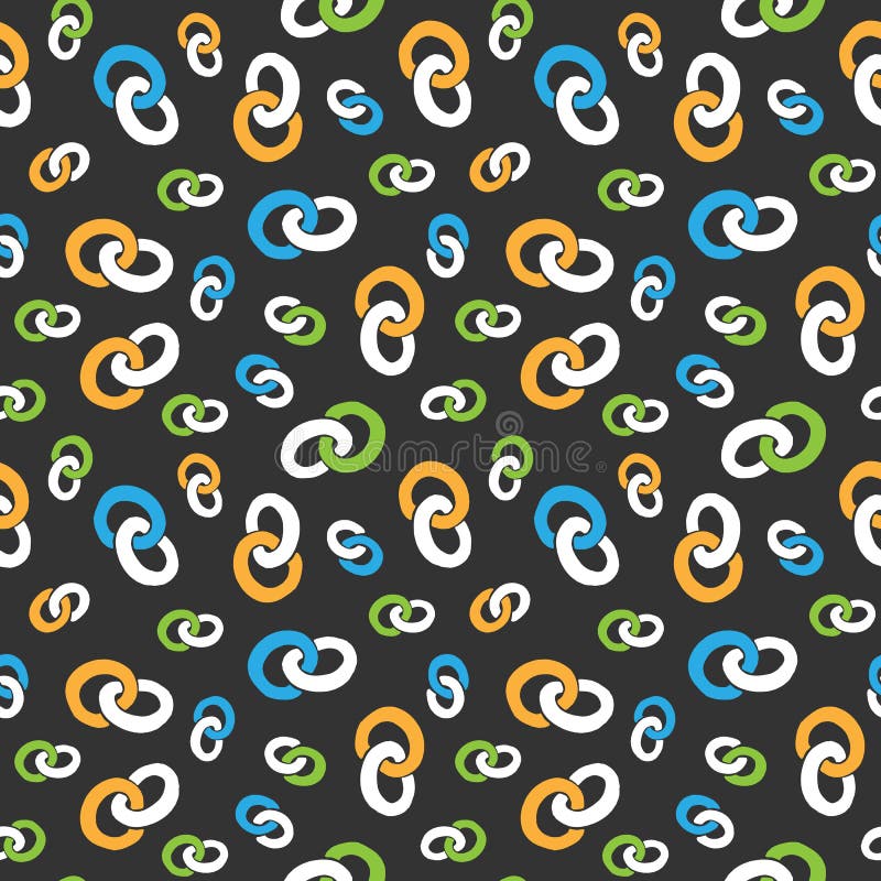 Seamless Pattern Colorful Ring Chain Stock Illustration - Illustration ...