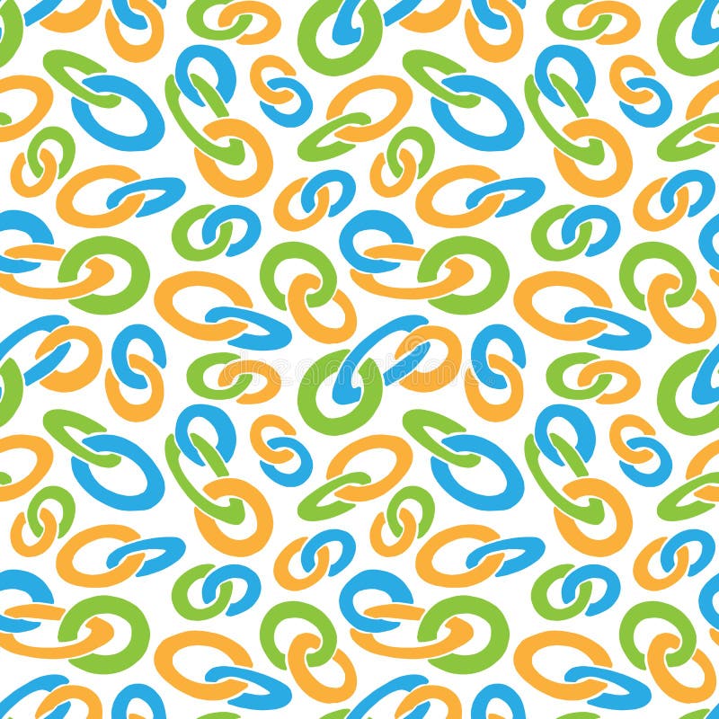 Seamless Pattern Colorful Ring Chain Stock Illustration - Illustration ...