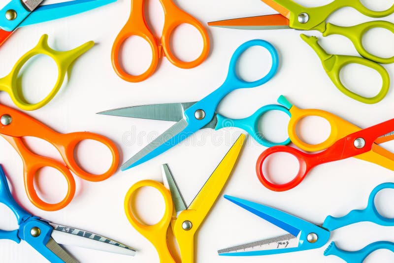 A Seamless Pattern of Colorful Scissors, Each Cut in Different Colors ...