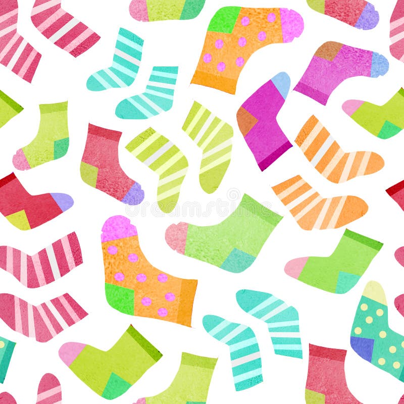 Seamless Pattern with Colorful Socks Stock Illustration - Illustration ...