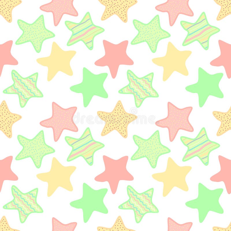 Seamless Pattern with Colorful Stars. Stock Vector - Illustration of ...