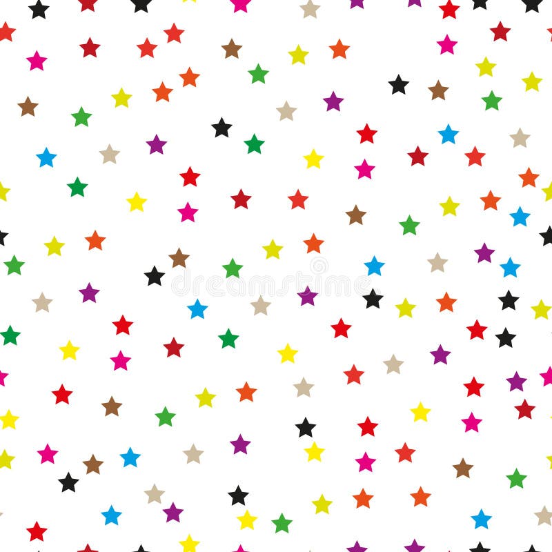 Seamless Pattern with Colorful Stars on White Background Eps10 Stock ...