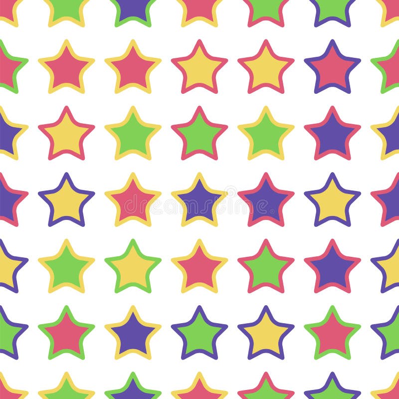 Seamless Pattern Of Colorful Stars Stock Vector - Illustration of ...