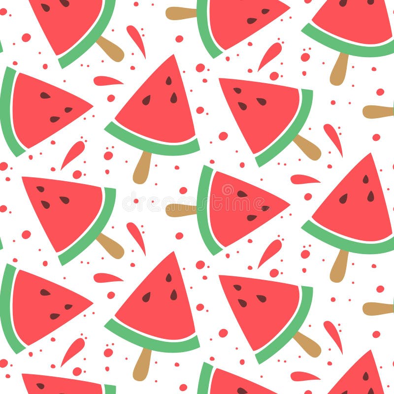 Seamless Pattern with Colorful Watermelon Stock Vector - Illustration ...