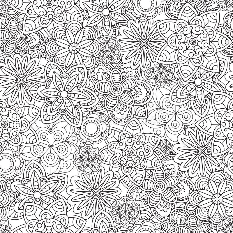 Seamless Pattern for Coloring Stock Vector - Illustration of monochrome ...