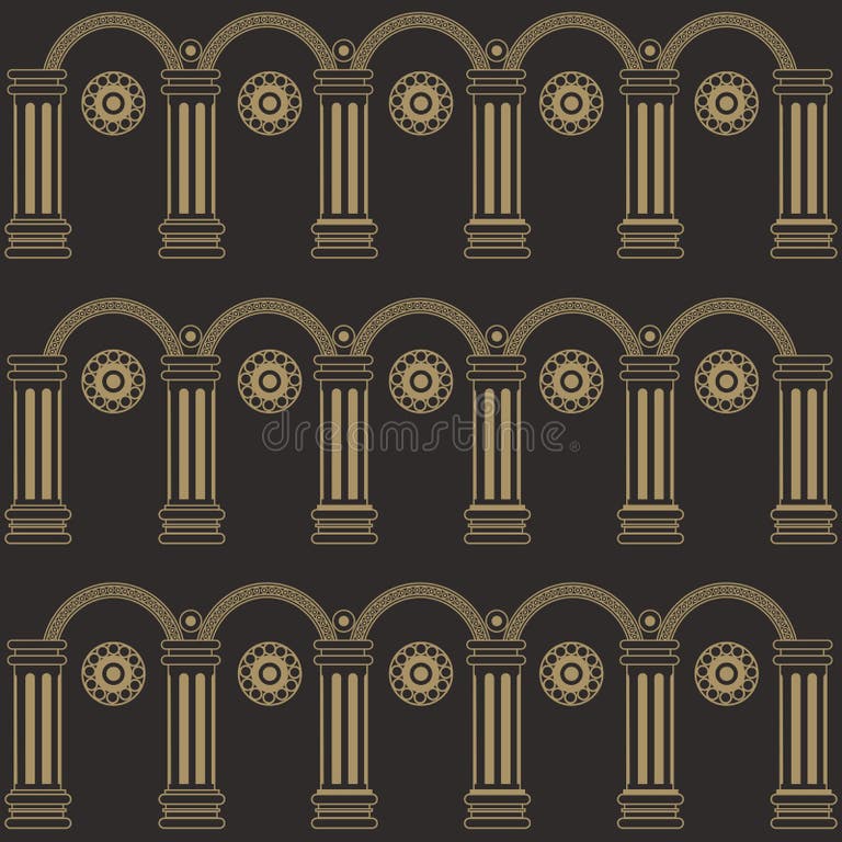 Seamless Pattern with Columns Stock Vector - Illustration of fine ...