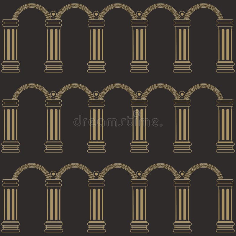 Seamless Pattern with Columns Stock Vector - Illustration of column ...