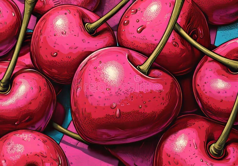 A Seamless Pattern Combining Cherries and Gingham for Banners, Cards ...