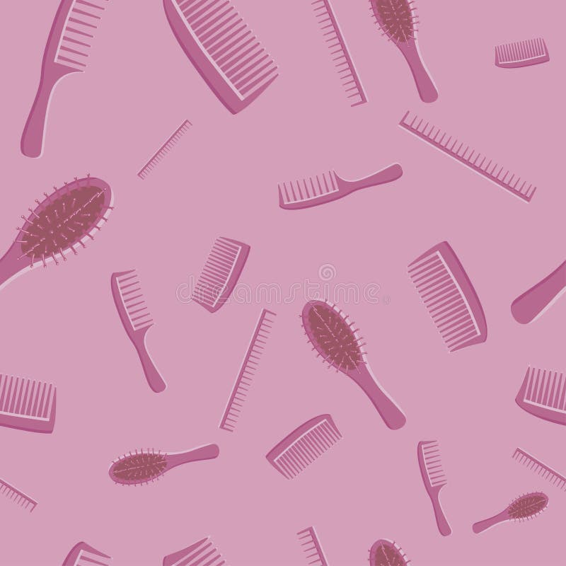 Seamless Pattern. Combs on Pink Stock Vector - Illustration of ...