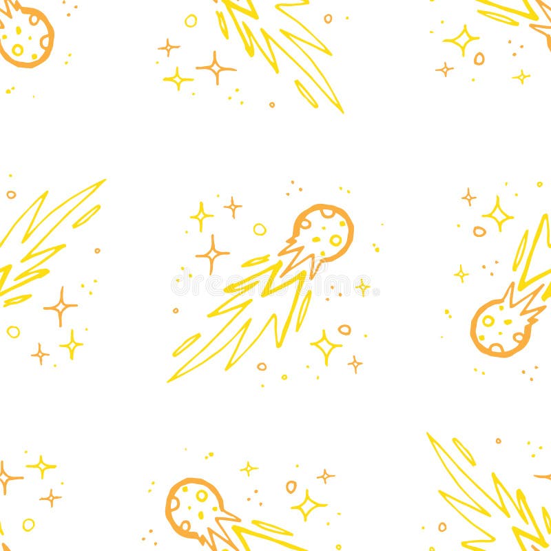 Seamless Pattern of Comet Illustration on White Stock Vector ...