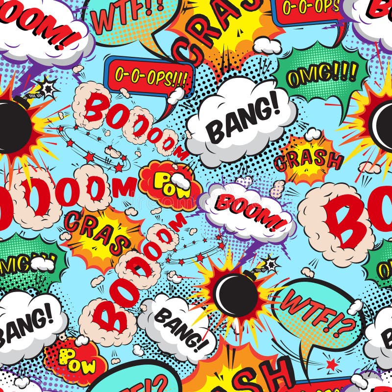 Comic Speech Bubbles Seamless Pattern Vector Stock Vector ...