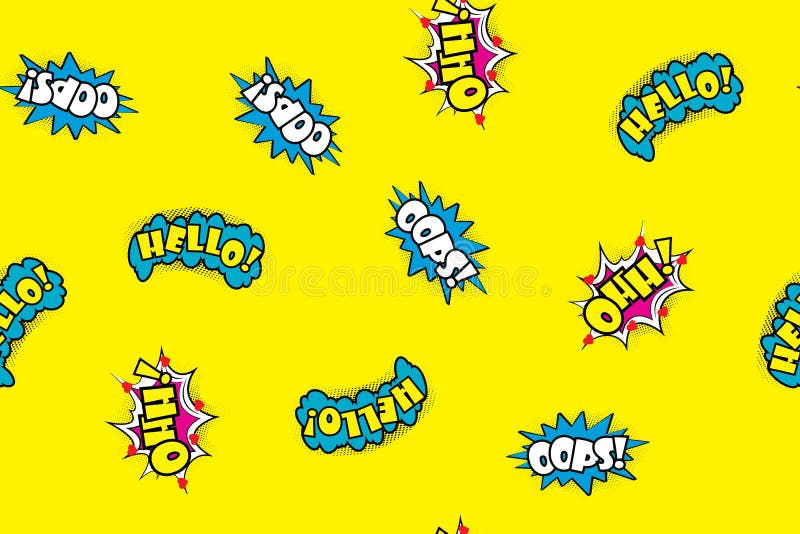 Seamless Pattern Comic Speech Bubbles Stock Vector - Illustration of ...