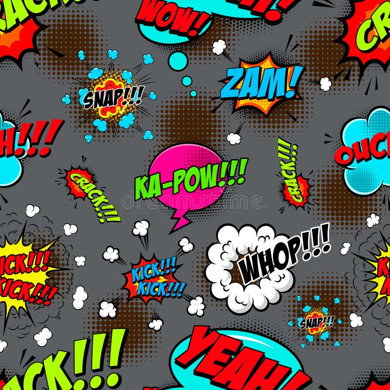 Seamless Pattern with Comic Style Speech Clouds. Design Element for ...