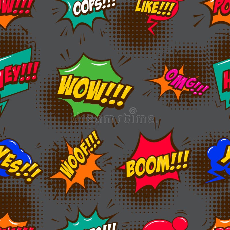 Seamless Pattern with Comic Style Speech Clouds. Design Element for ...