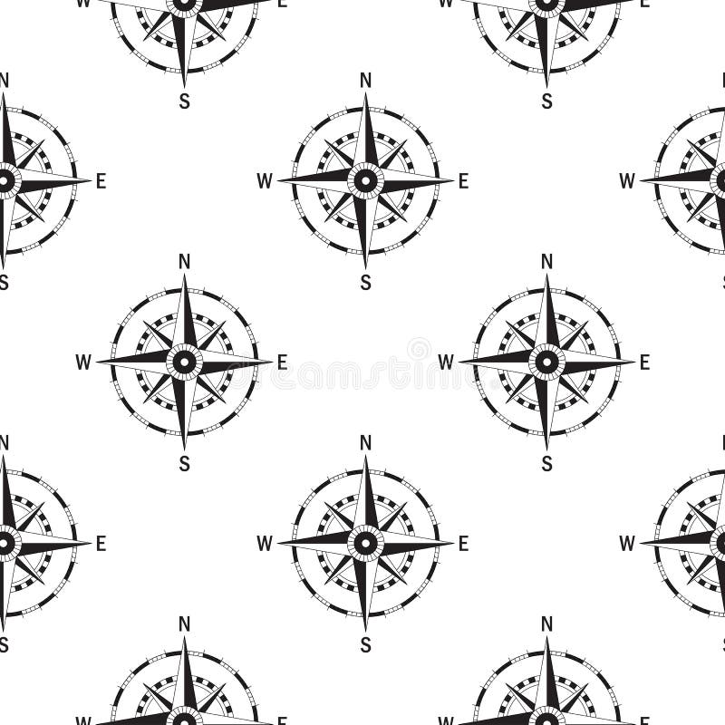 Seamless Pattern Compasses Vintage Stock Vector - Illustration of ...