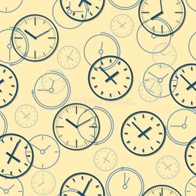 Seamless Pattern Composed of Images Hours. Vector. Stock Vector ...