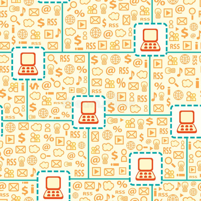 Seamless Pattern with Computer Gadget Network Stock Vector ...