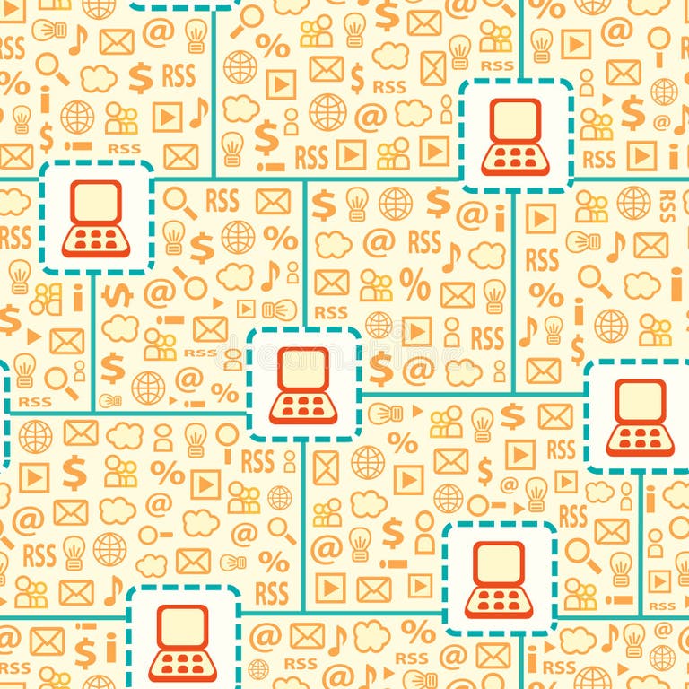 Seamless Pattern with Computer Gadget Network Stock Vector ...