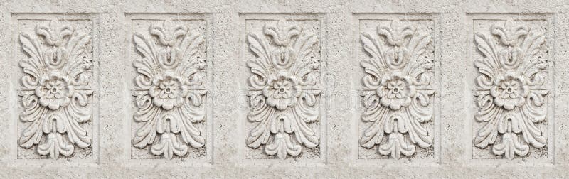 SEAMLESS PATTERN CONCEPT of an OLD AGED STONE CARVED FRAME with Floral ...