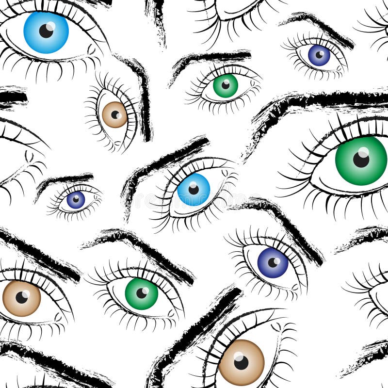 Seamless Pattern Consisting of Painted Eyes.Vector Stock Vector ...