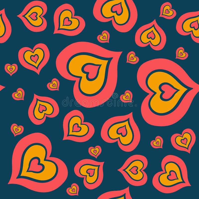 The Seamless Pattern Consists of Many Multi-colored Hearts Embedded in ...