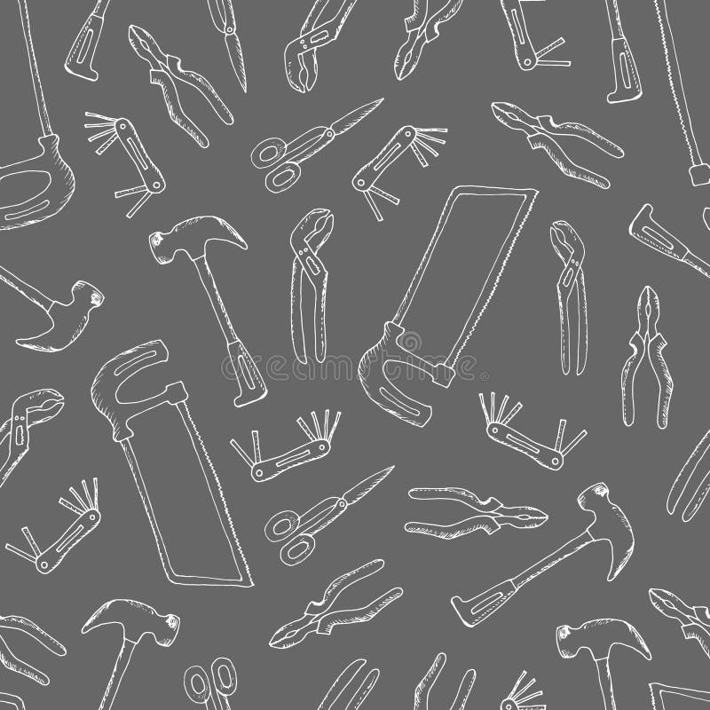 Seamless Pattern with Construction Tools. Vector Illustration Stock ...