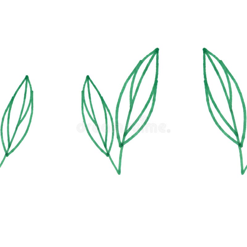 Linear Pattern of Laurel Leaves Stock Illustration - Illustration of ...