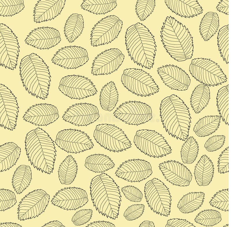 Seamless Pattern Contour Rosehip Leaves Stock Vector - Illustration of ...
