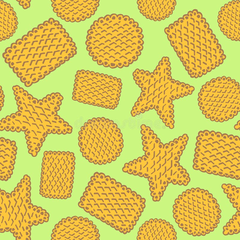 Seamless Pattern of Cookies Biscuits Stock Illustration - Illustration ...