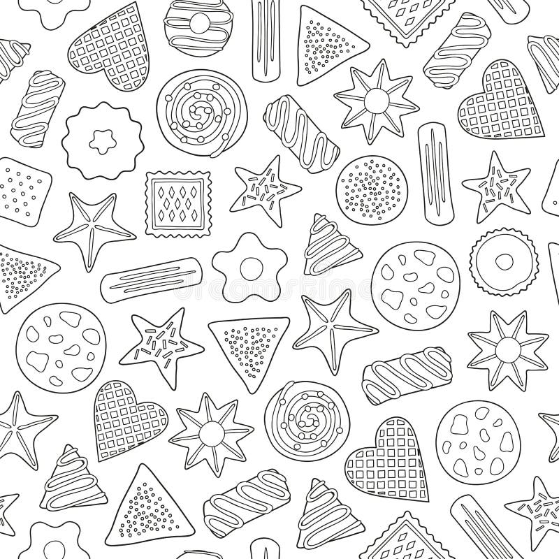 Seamless Pattern with Cookies. Stock Vector - Illustration of pastry ...