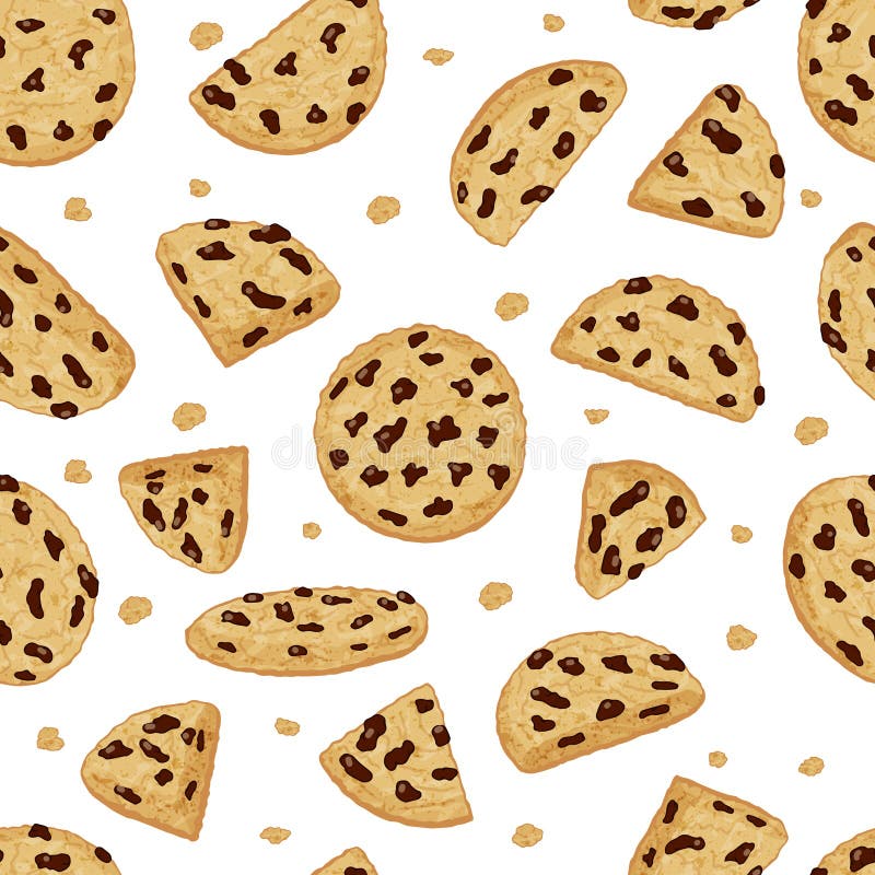 Seamless Pattern from Cookies with Chocolate. Cartoon Style Stock ...