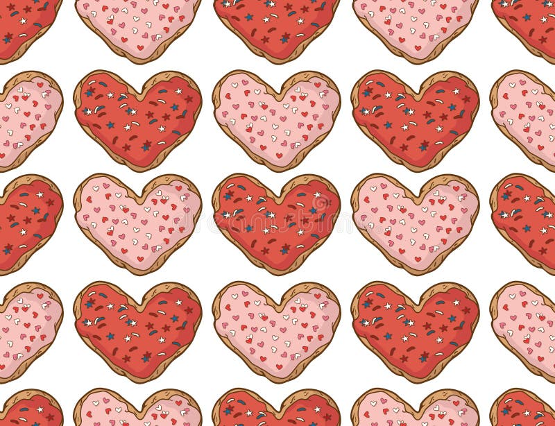 Seamless Pattern with Cookies Design. Stock Vector - Illustration of ...