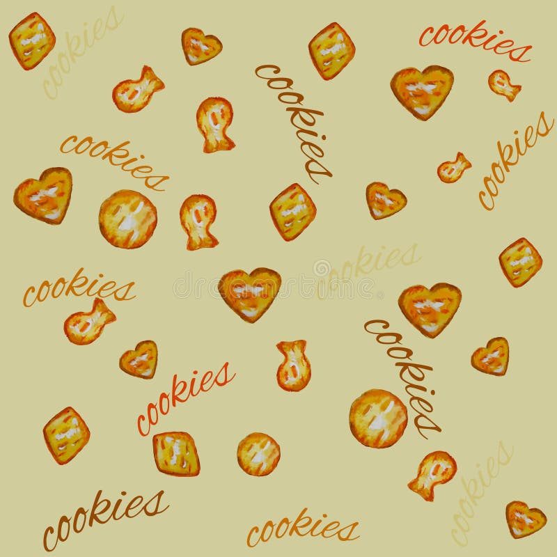 Seamless Pattern with Cookies Stock Vector - Illustration of element ...