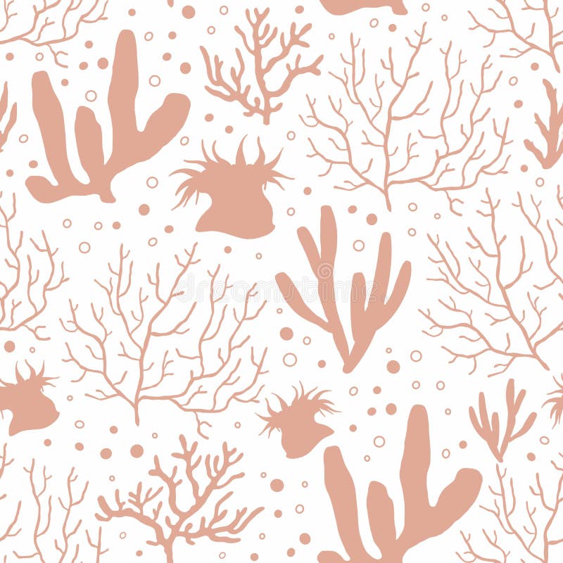 Seamless Pattern with Coral Coral Color on a White Background ...