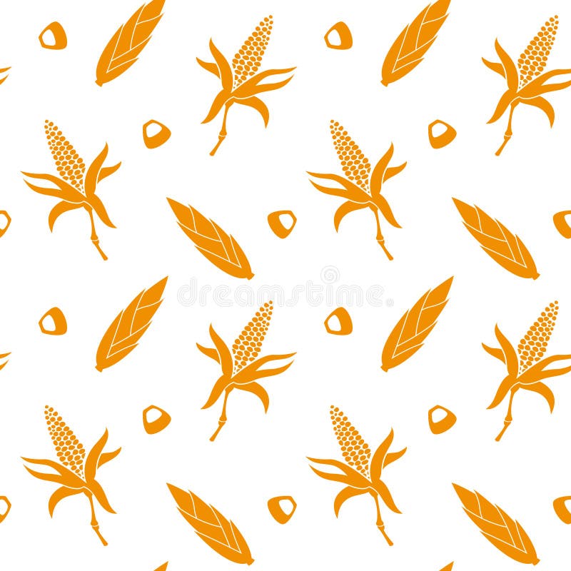 Seamless Pattern with Corn. Stock Vector - Illustration of seamless ...