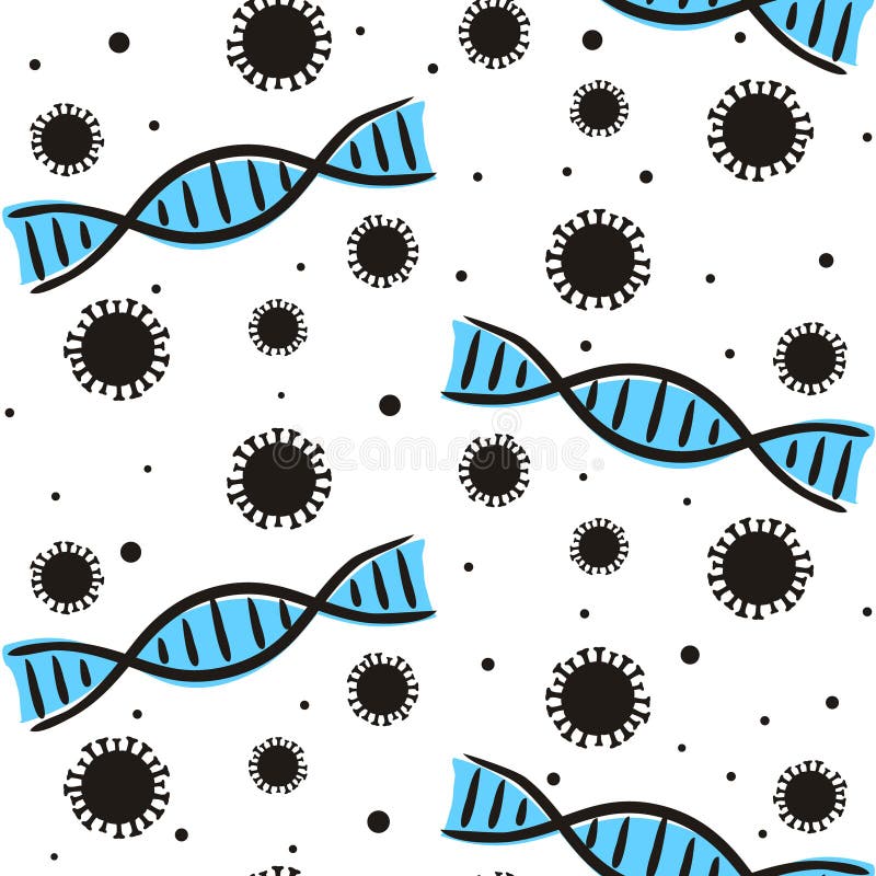 Seamless Pattern of Coronavirus and DNA Molecules Stock Vector ...