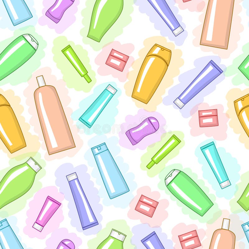 Seamless Pattern with Cosmetics Stock Vector - Illustration of means ...