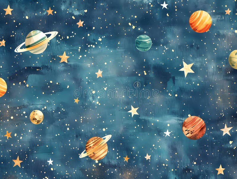 Seamless Pattern with Cosmic Elements for Celestial Vibes Stock Photo ...