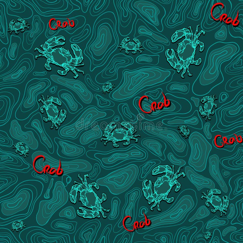 Seamless pattern of crab 2 stock vector. Illustration of animal - 48986000