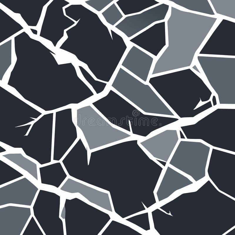 Seamless Pattern of Cracked Black and White Ceramic Stock Illustration ...