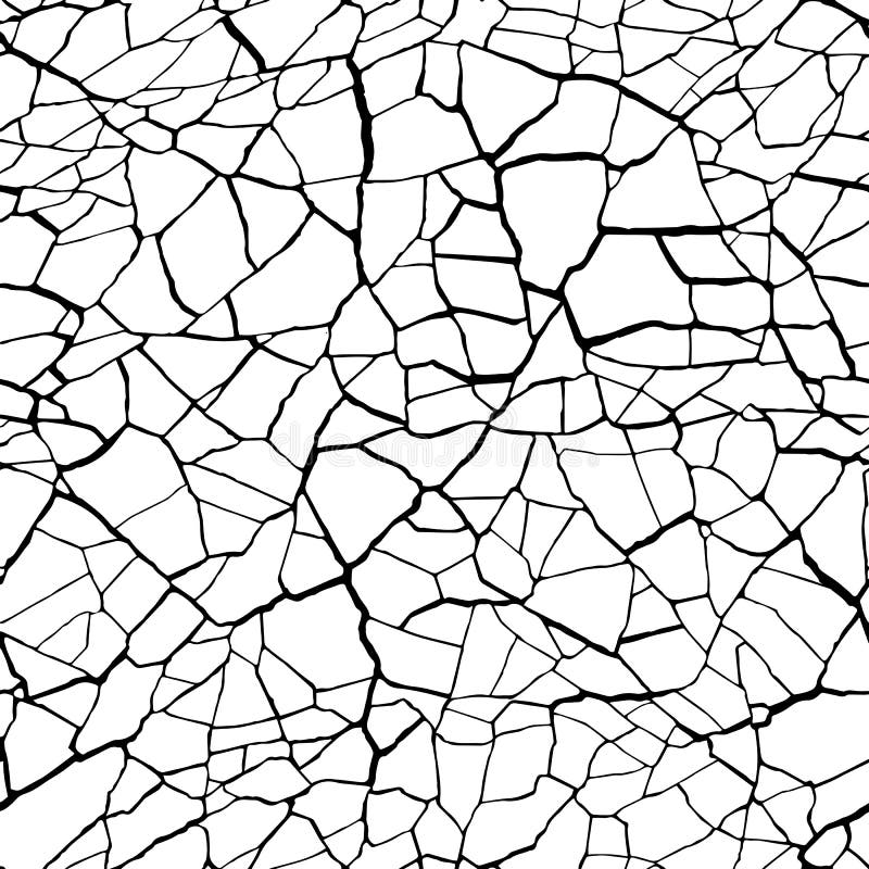 Seamless Pattern. Cracks Texture White and Black Stock Illustration ...